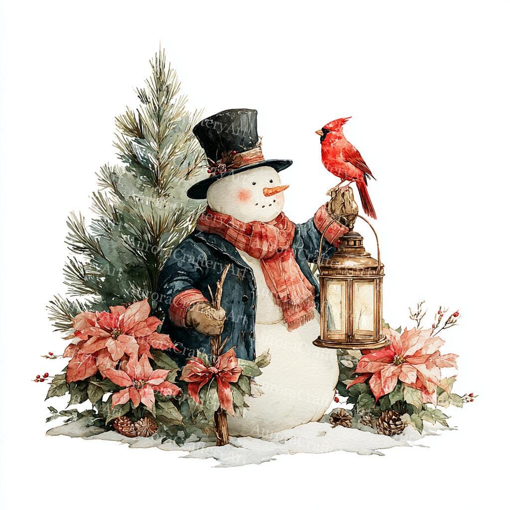 14 Snowman Clipart, Cute Snow Man Winter Christmas, Christmas Card ...