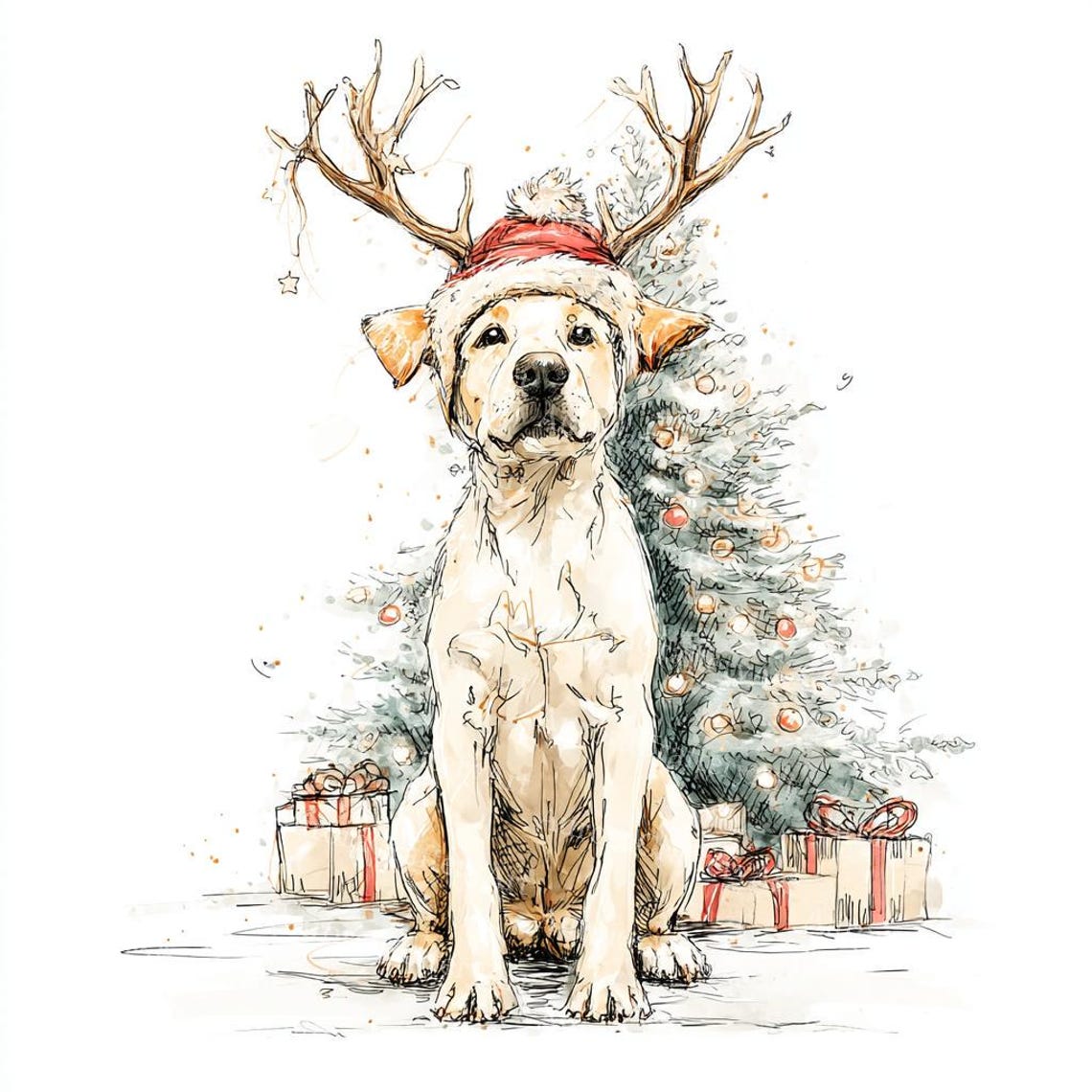 22 Christmas Dog Clipart, Watercolor Illustration, Holiday Art, Pet ...