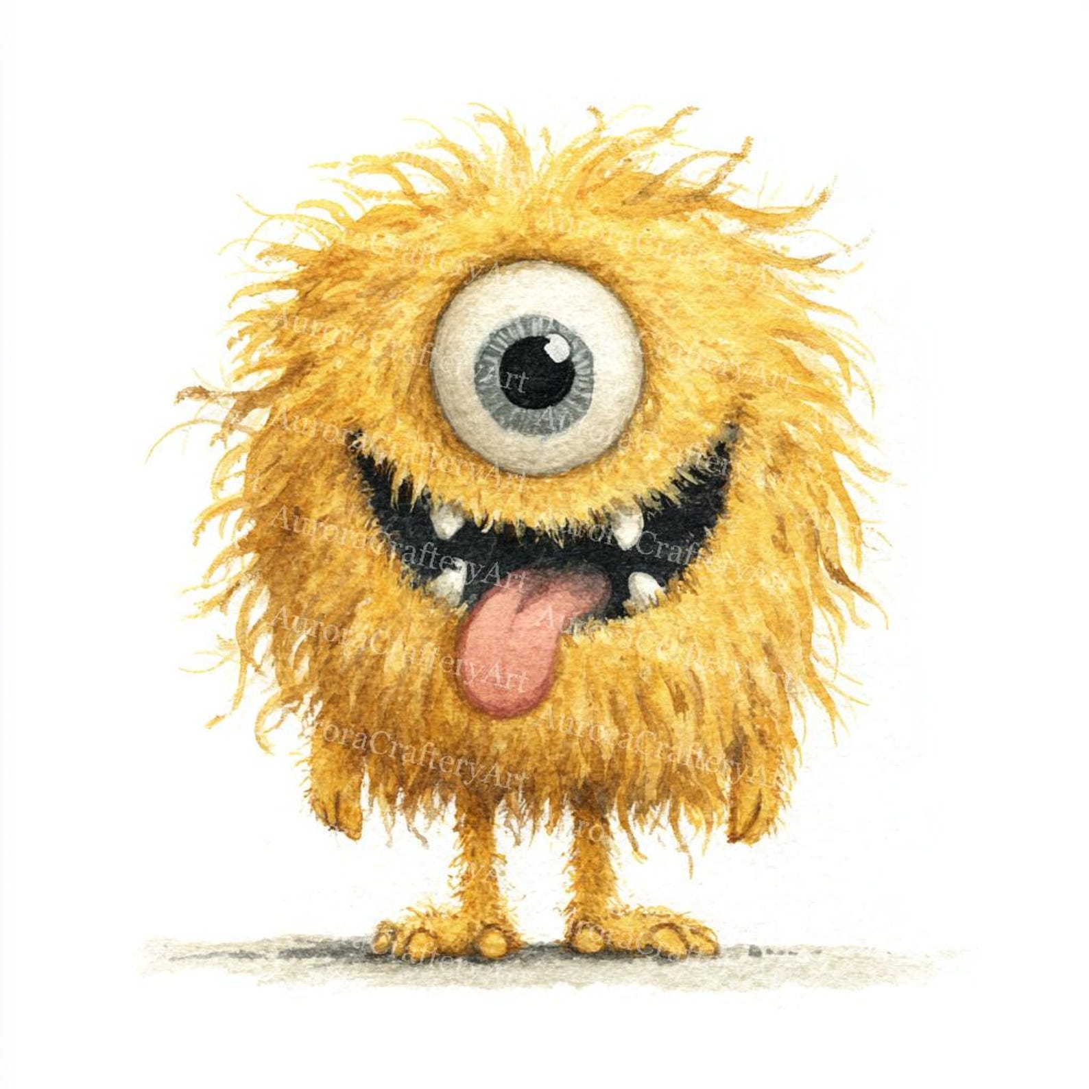 26 Cute Little Monsters Clipart Collection, Whimsical Watercolor ...