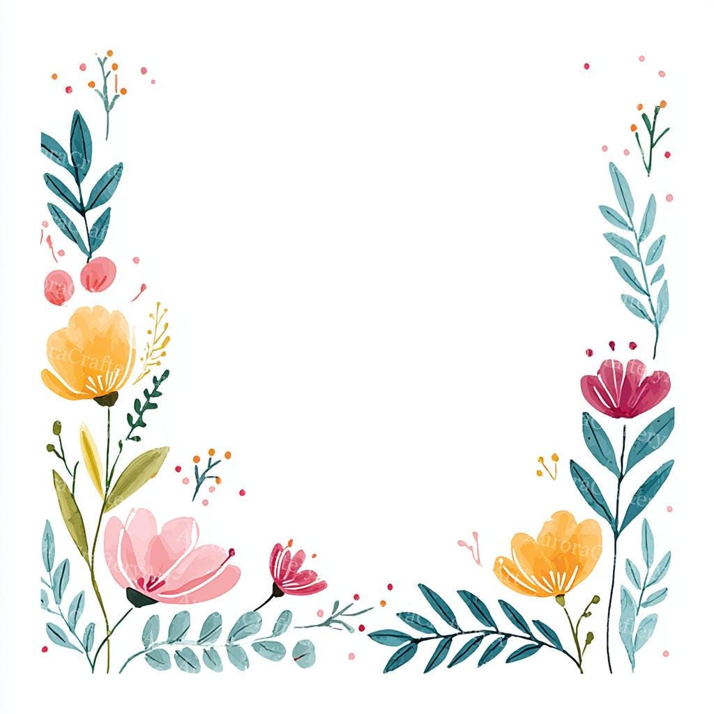 33 Cute Floral Broader Clipart, Spring Florals Frame Borders ...