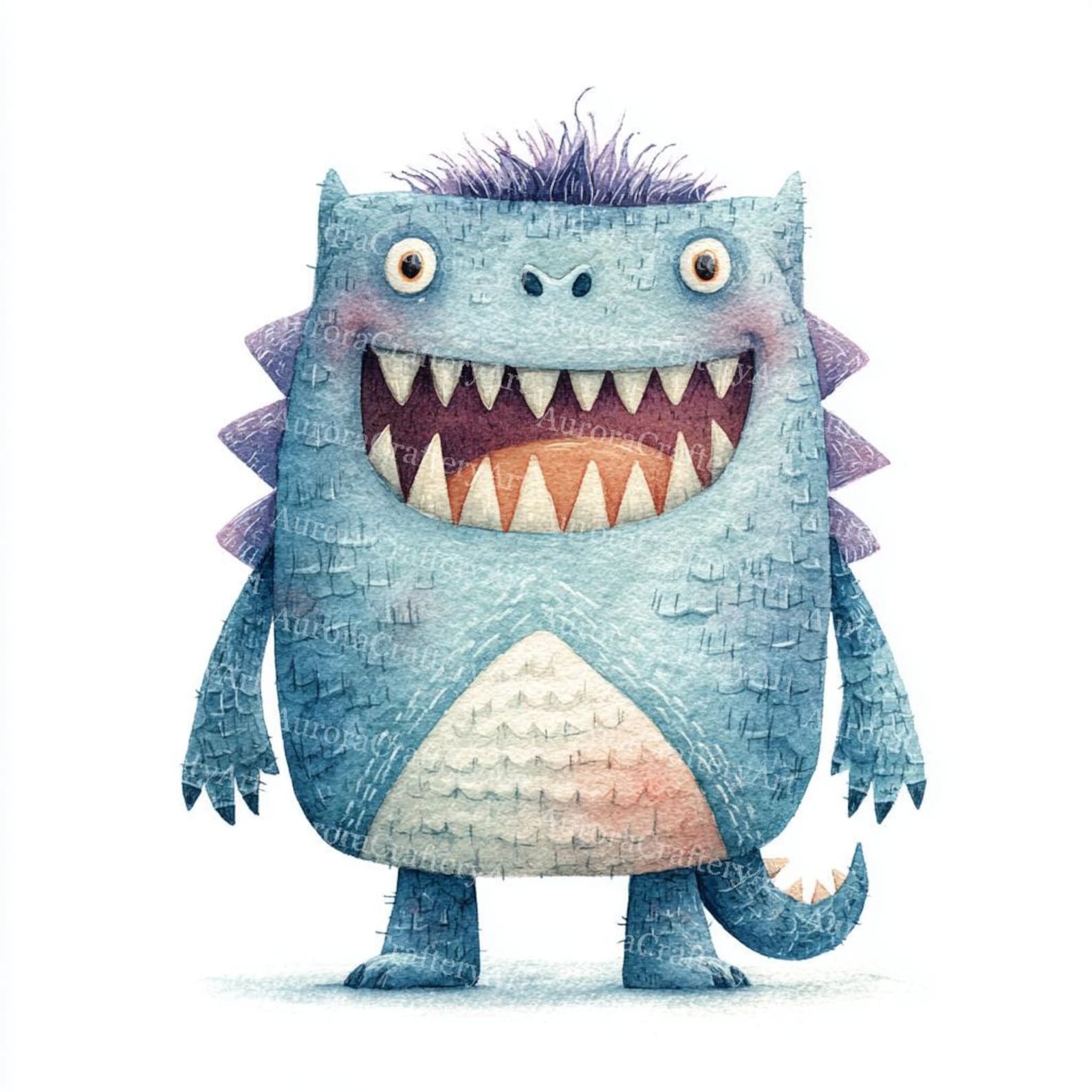 26 Cute Little Monsters Clipart Collection, Whimsical Watercolor ...