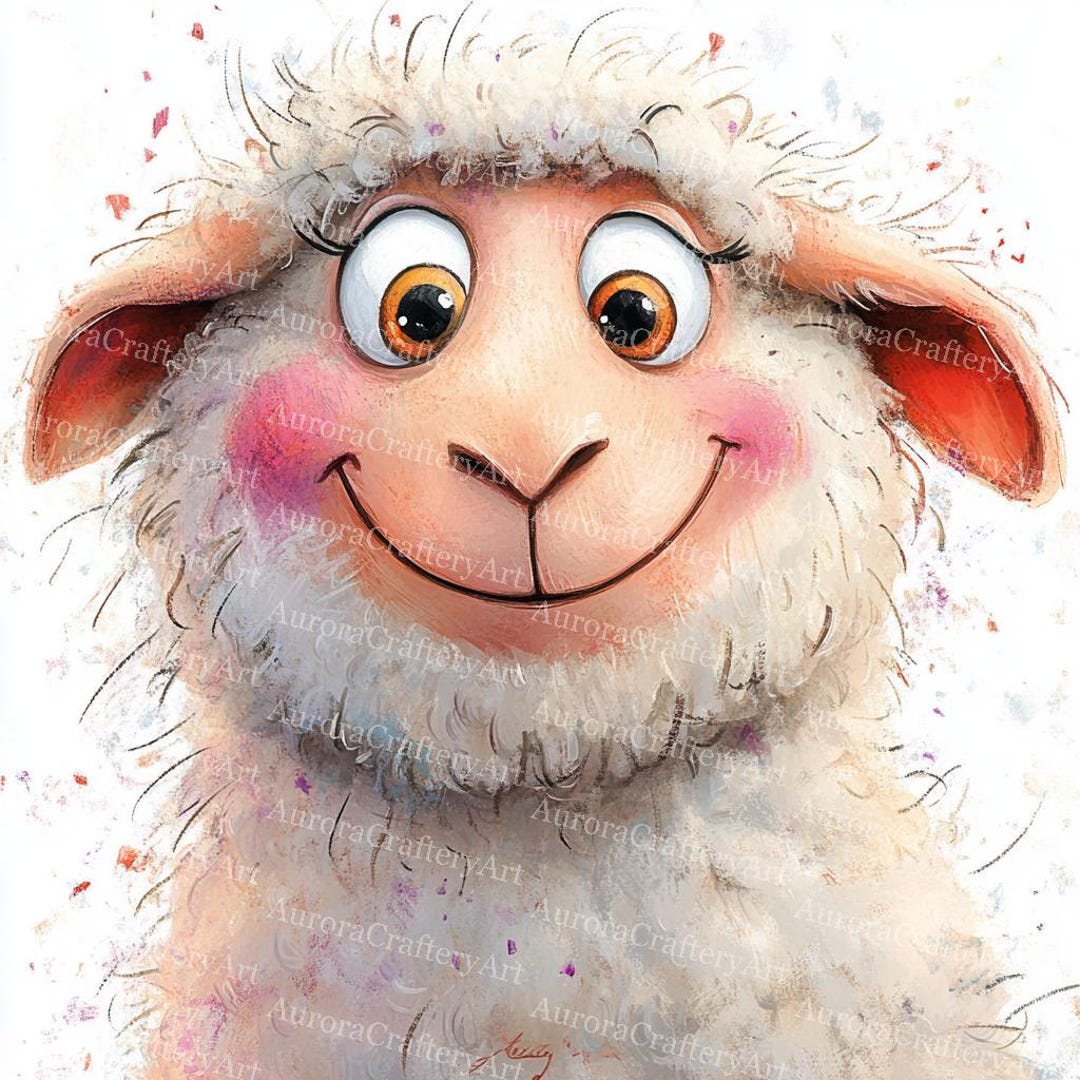 16 Quirky Sheep Clip Art, Card Making, Whimsical Funny Animal ...