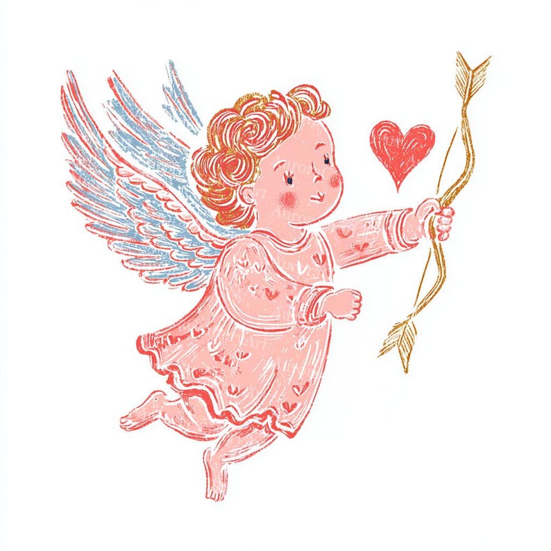 15 Cute Valentines Clipart, Love Clipart, Cupid, Digital Download, Jpgs ...