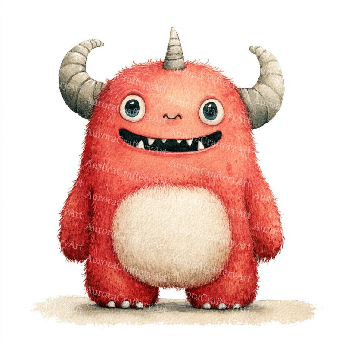 26 Cute Little Monsters Clipart Collection, Whimsical Watercolor ...