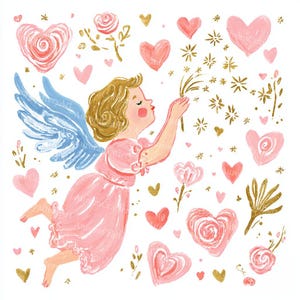 15 Cute Valentines Clipart, Love Clipart, Cupid, Digital Download, Jpgs ...
