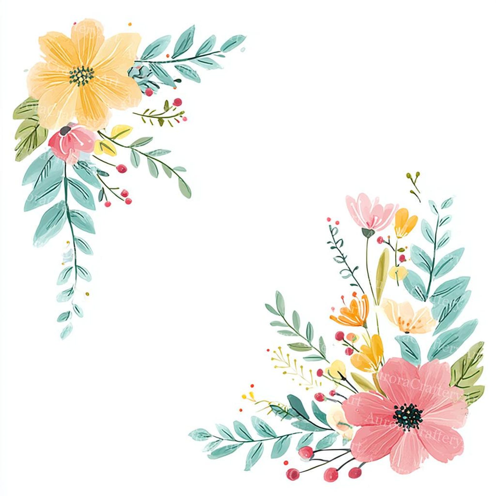 33 Cute Floral Broader Clipart, Spring Florals Frame Borders ...