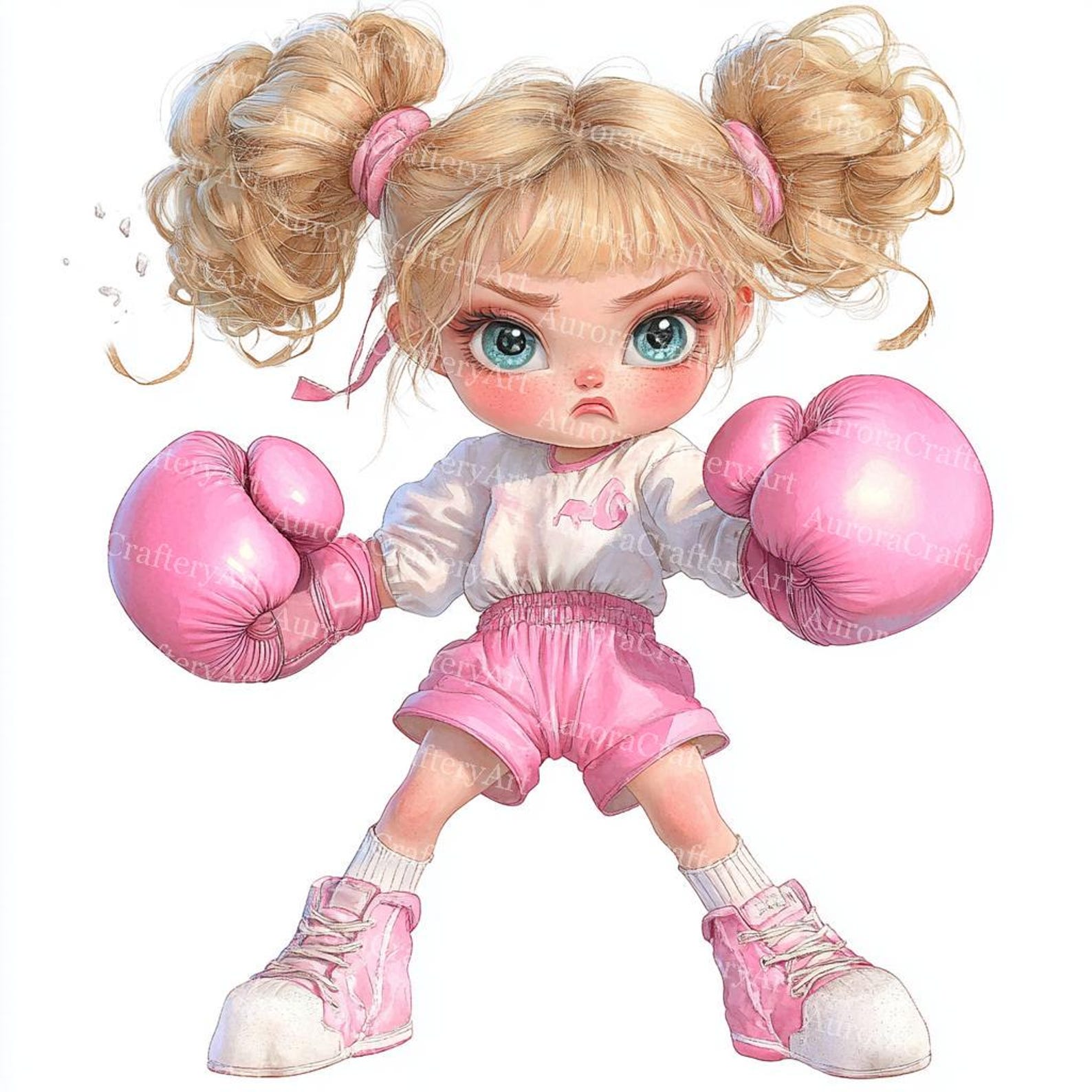 18 Quirky Boxing Girl Clipart, Whimsical Girl, Cute Pink Girl ...