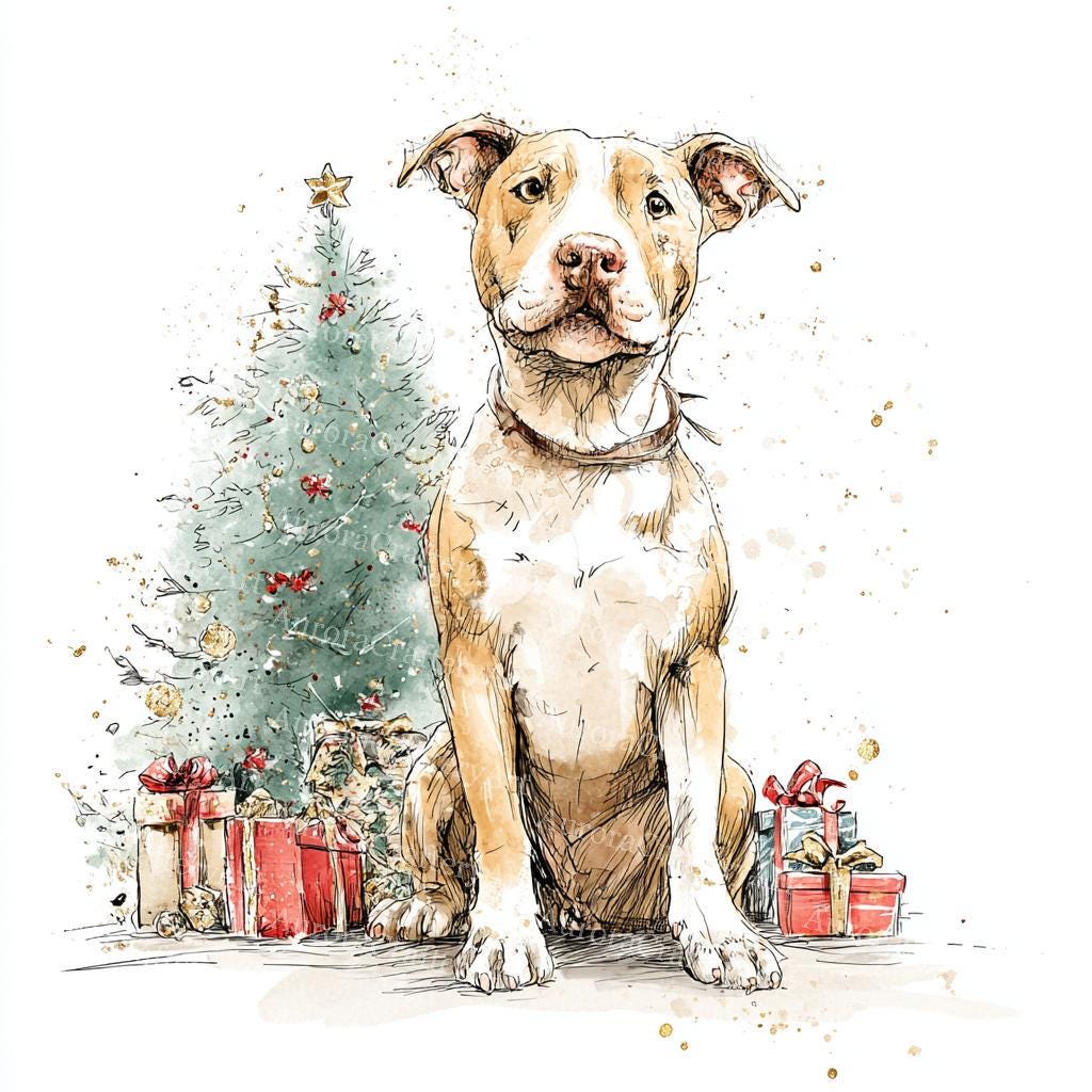 22 Christmas Dog Clipart, Watercolor Illustration, Holiday Art, Pet ...