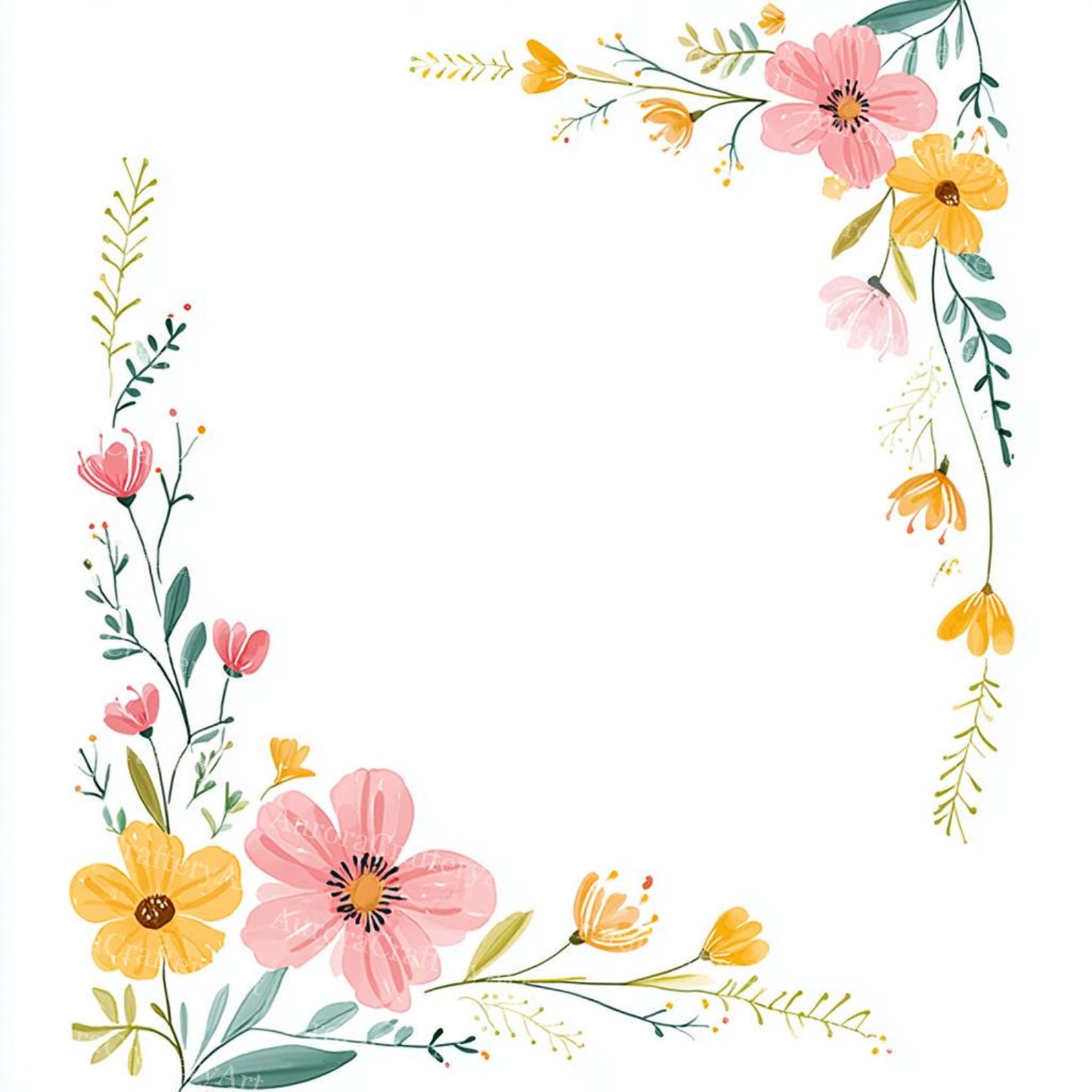 33 Cute Floral Broader Clipart, Spring Florals Frame Borders ...