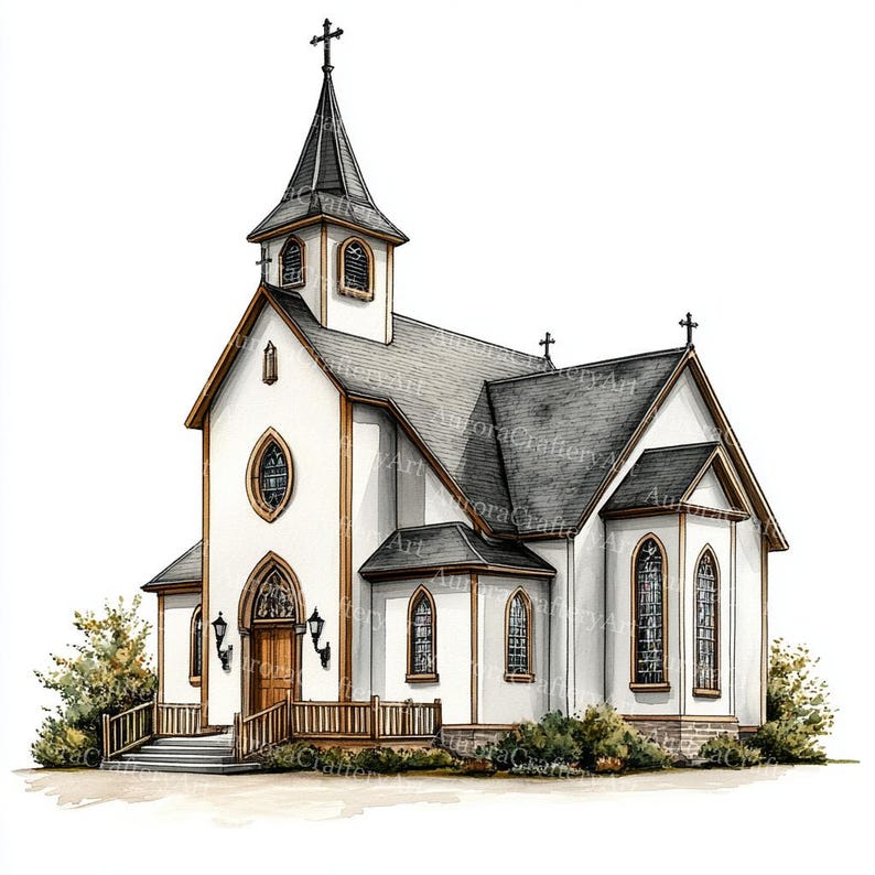17 Church Clipart, Christian, Religious Art, Faith Based Illustration ...