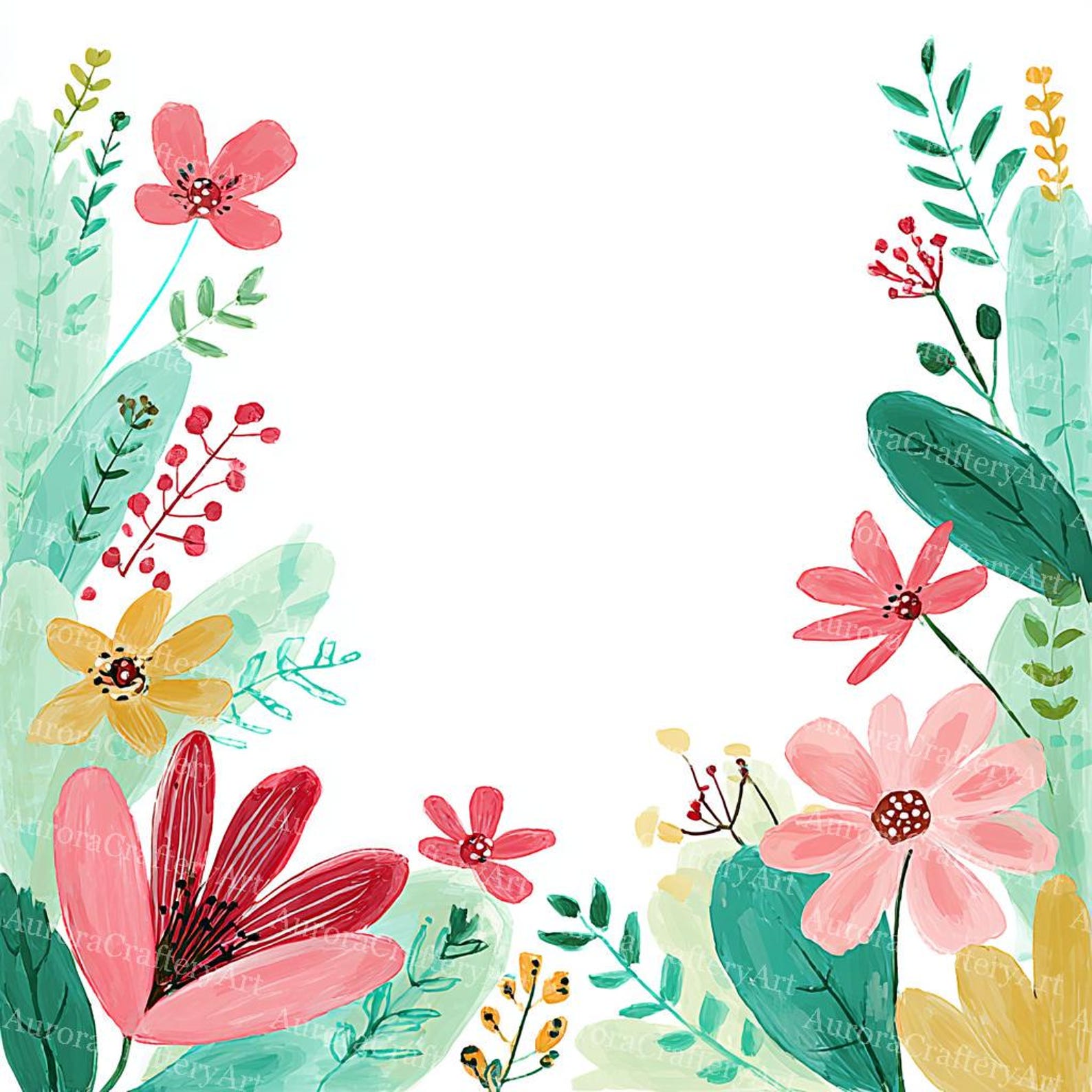 33 Cute Floral Broader Clipart, Spring Florals Frame Borders ...