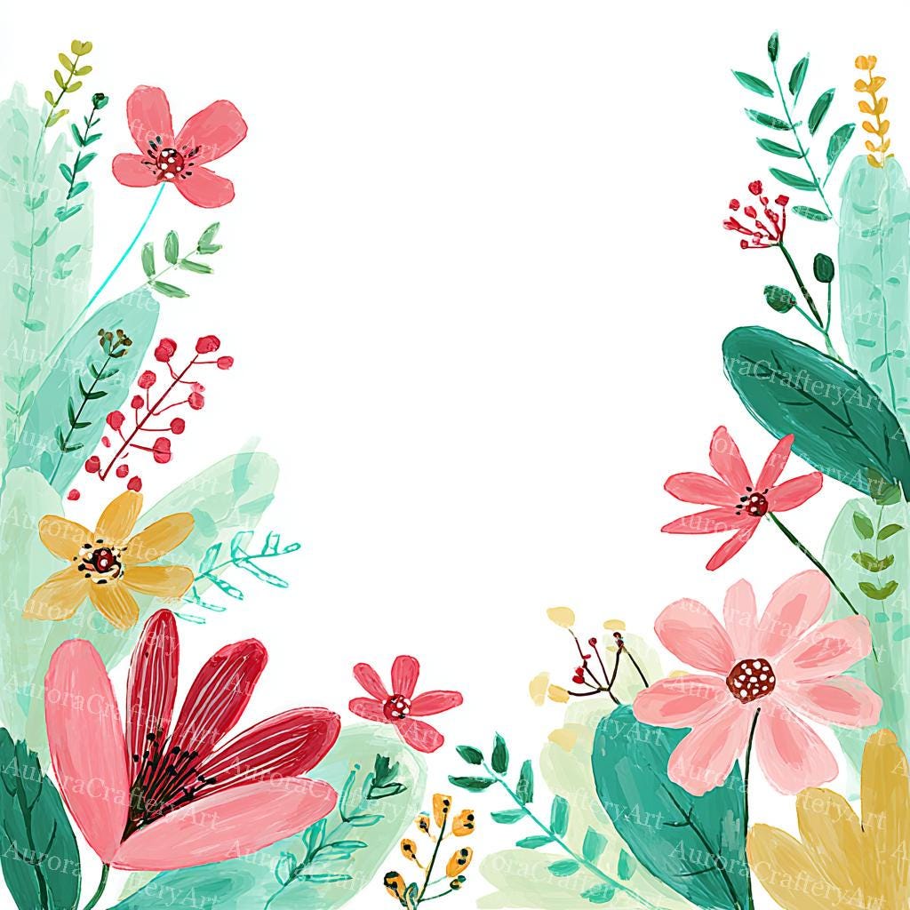33 Cute Floral Broader Clipart, Spring Florals Frame Borders ...