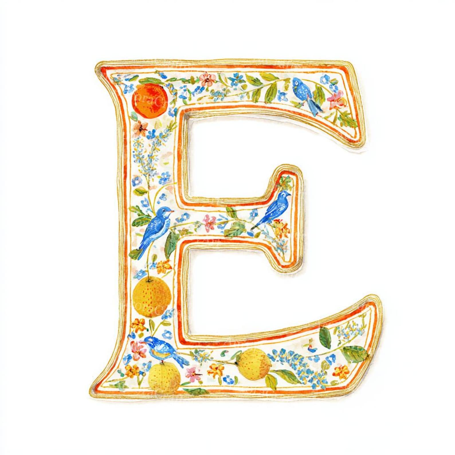 26 Floral Alphabet Clipart, Cute Alphabet Clipart, Watercolor Floral ...