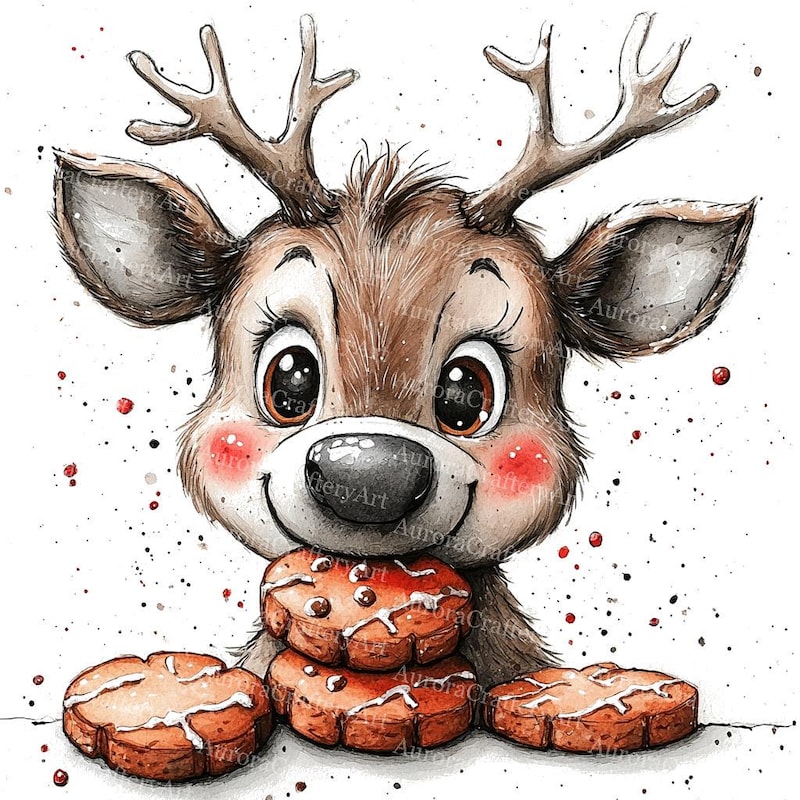 Elk Christmas Transfer - Etsy UK