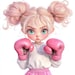 18 Quirky Boxing Girl Clipart, Whimsical Girl, Cute Pink Girl ...
