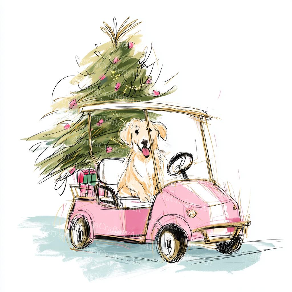 21 Dog With Christmas Tree Clipart, Hand Drawing Christmas Dog, Dog ...