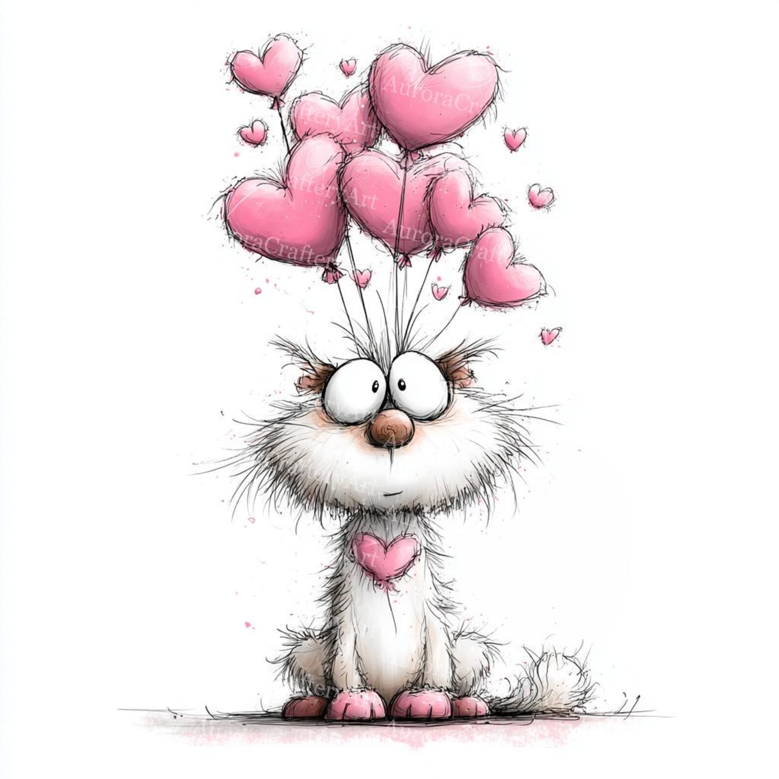 13 Valentine Animals Clipart, Romantic Watercolor Love, Festive Jpgs ...