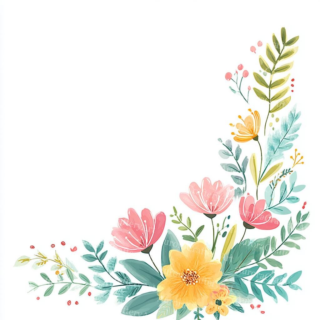 33 Cute Floral Broader Clipart, Spring Florals Frame Borders ...