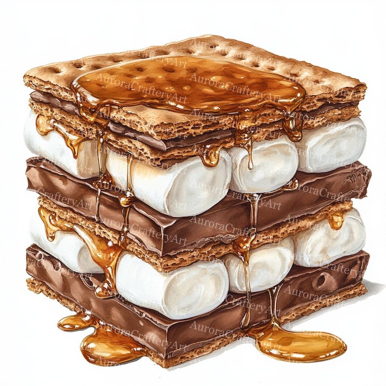 20 Smores Clipart Bundle, Kitchen Art, Card Making, Smore's, Printable ...