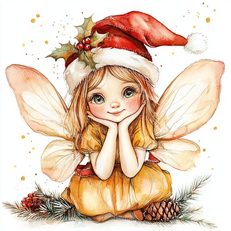 24 Christmas Fairy Clipart, Christmas Clipart, Christmas Card, High ...