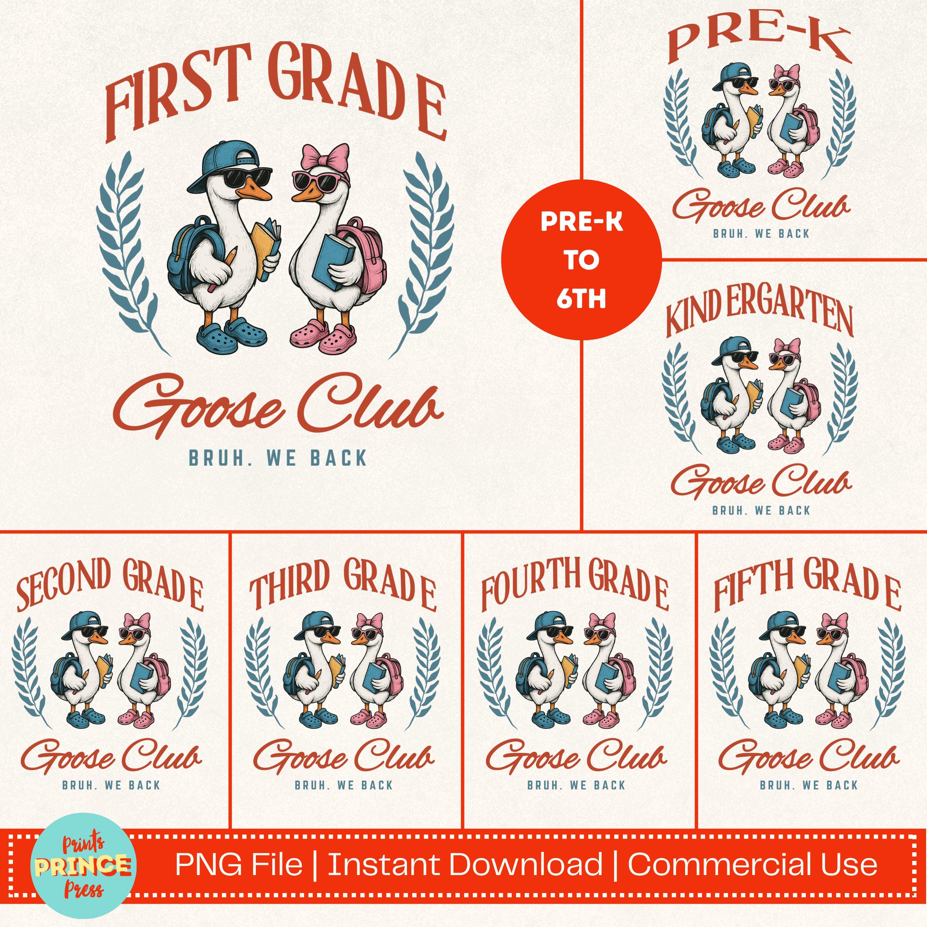 Preppy Back to School Grade PNG Bundle, Pre-k 1st/2nd/3rd/4th ...