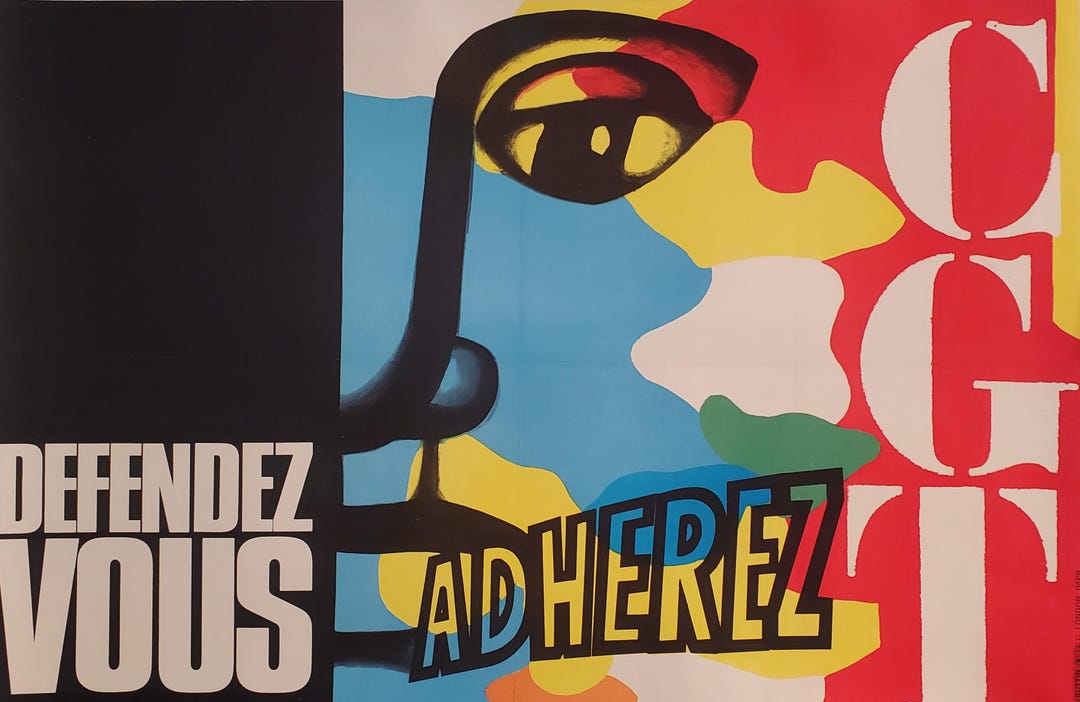Défendez Vous Adhérez CGT Original Vintage Poster, C. 1960 - Etsy