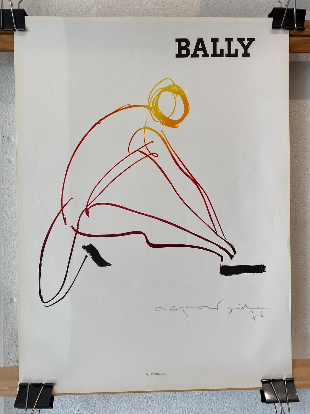 Vintage Bally Gid Homme Poster by Raymond Gid - 1976 - Etsy