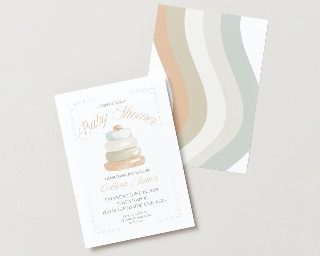 Editable Neutral Baby Shower Invitation Temate, Instant Download - Etsy
