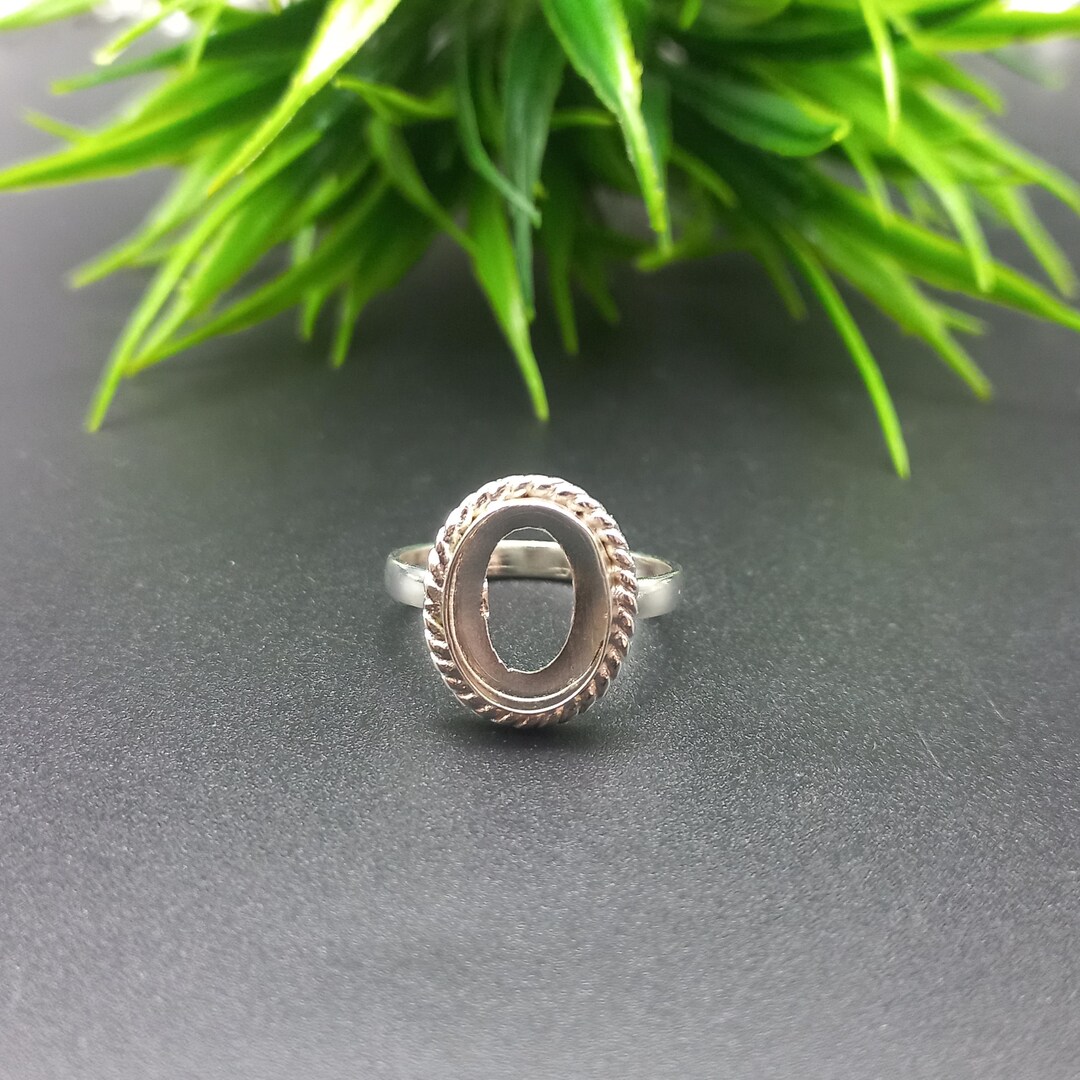 925 Sterling Silver Oval Collet Ring: DIY Jewelry Setting (6x4 MM to ...