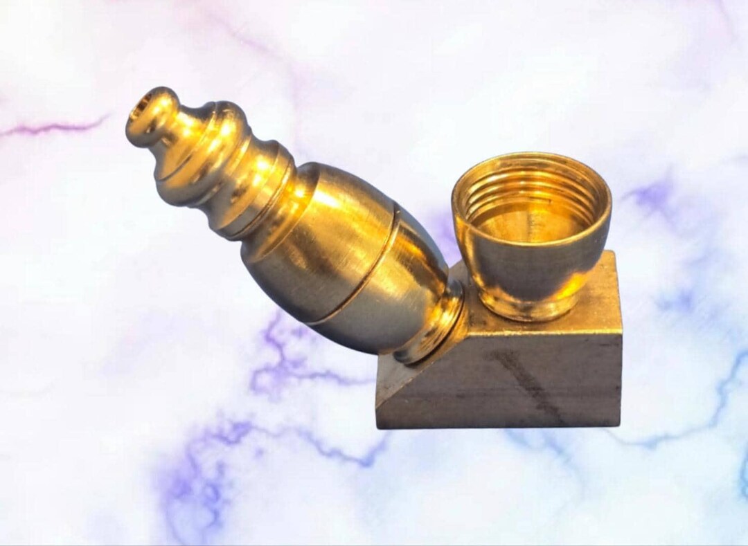 Solid Brass Smoking Pipe With Cooling Chamber & Screens - Etsy