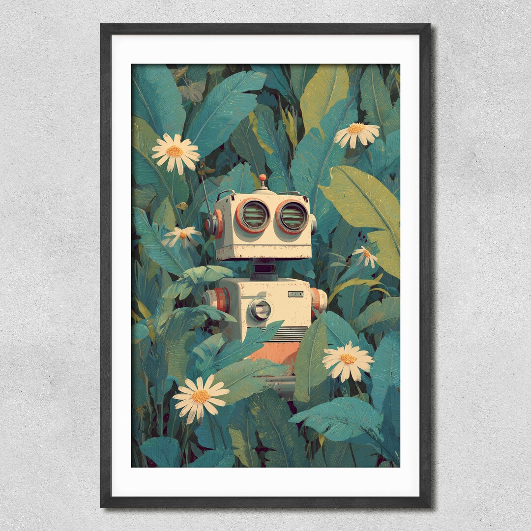 The Robot House Poster – Vintage Robot Poster in the Jungle – Children ...