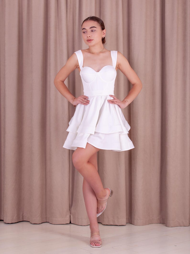 Fit & Flare Mini White Dress - Perfect for Summer Parties or ...