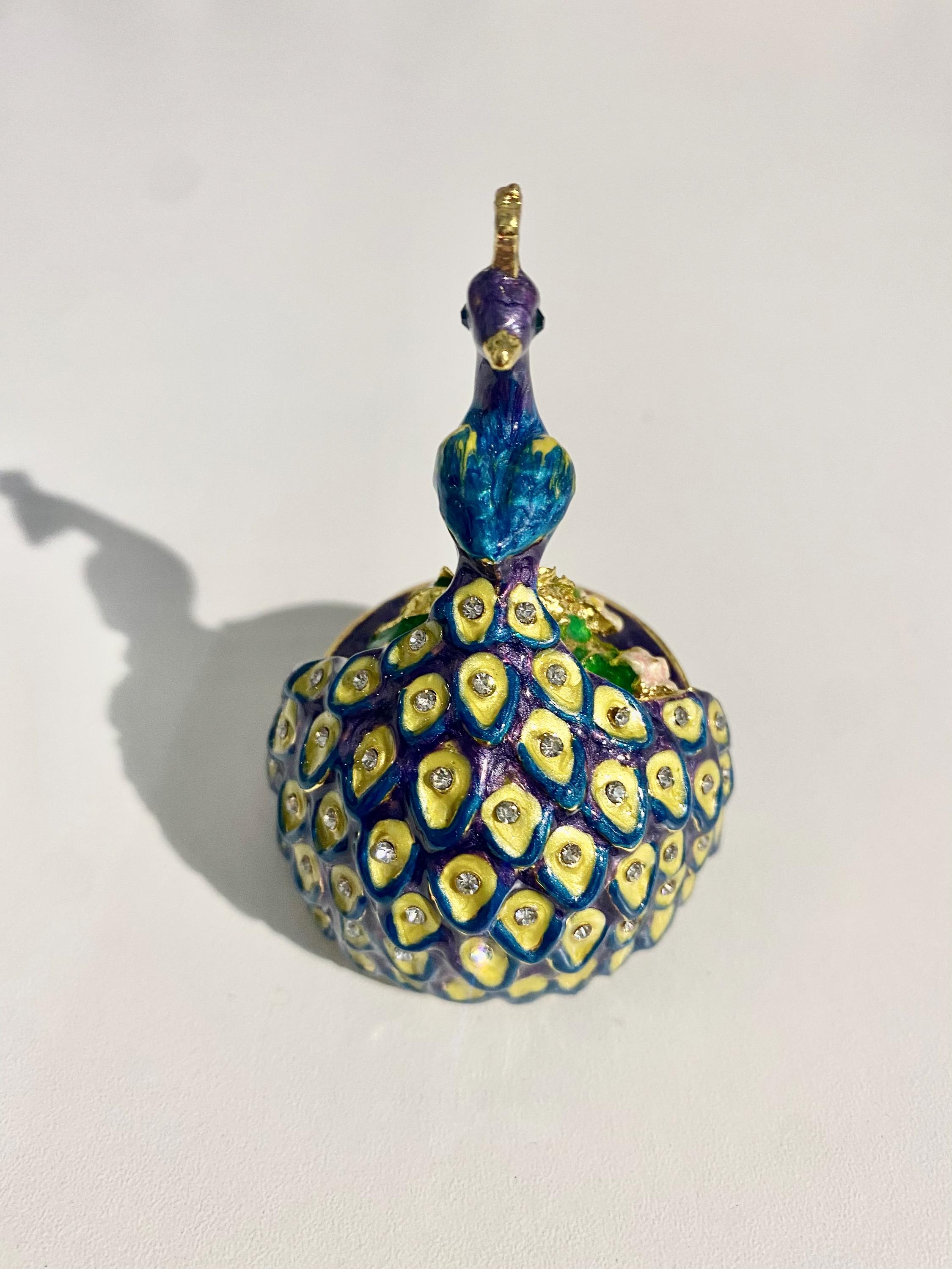 Purple Diamond Peacock Trinket Box - Etsy
