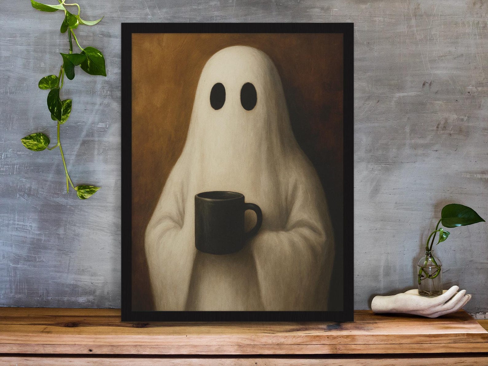 Ghost Coffee Wall Art – Haunted Happy Hour Printable – Halloween Coffee ...