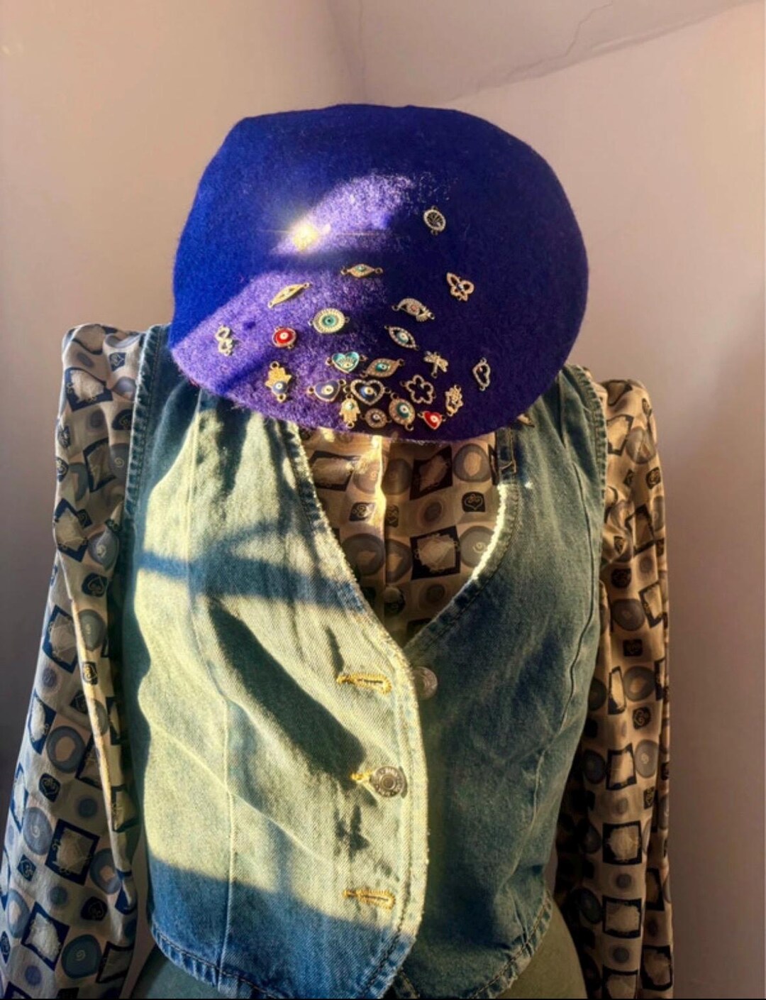 Blue French Beret With Charms - Etsy
