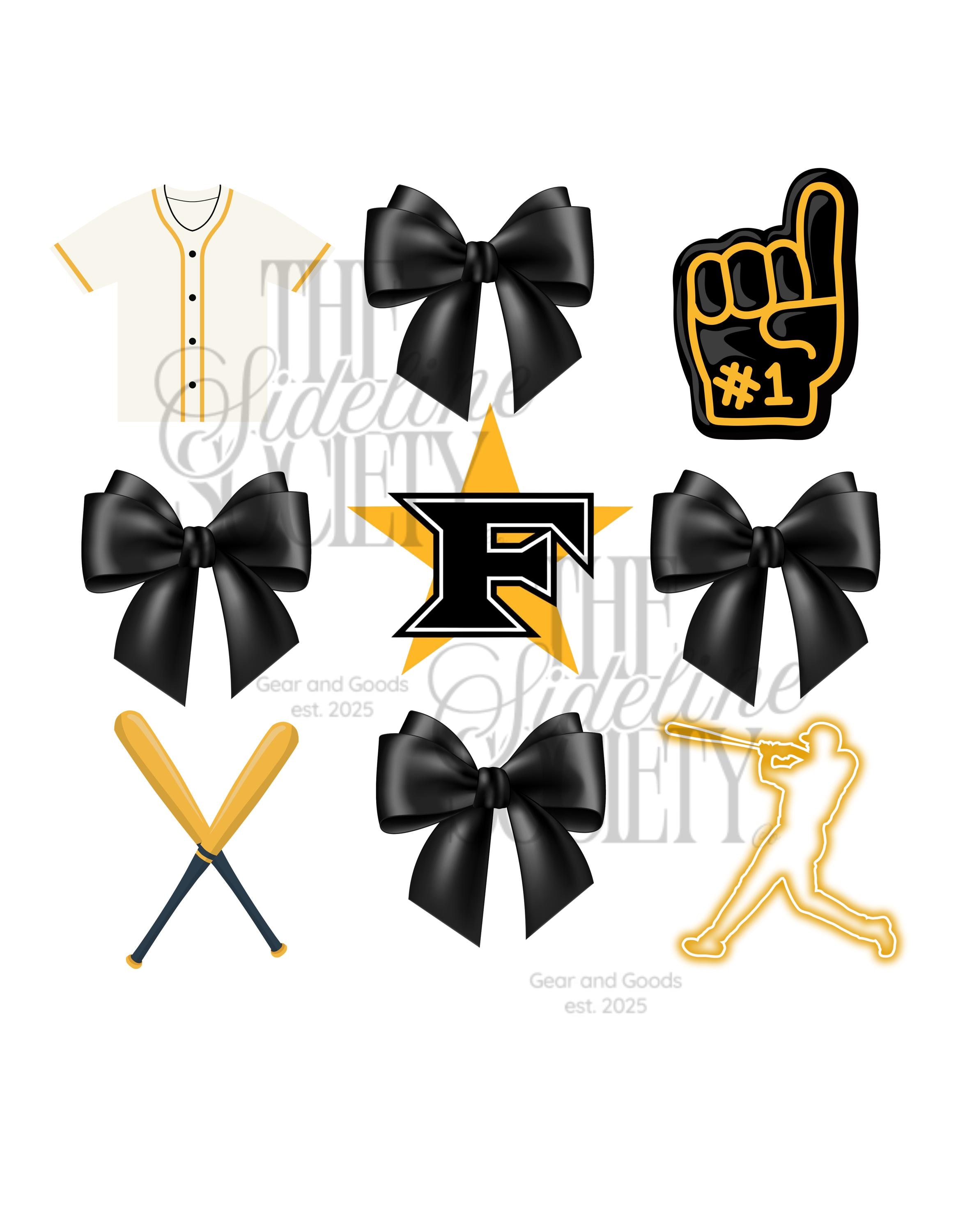 Five Star Mafia Bows and Baseballs PNG - Etsy