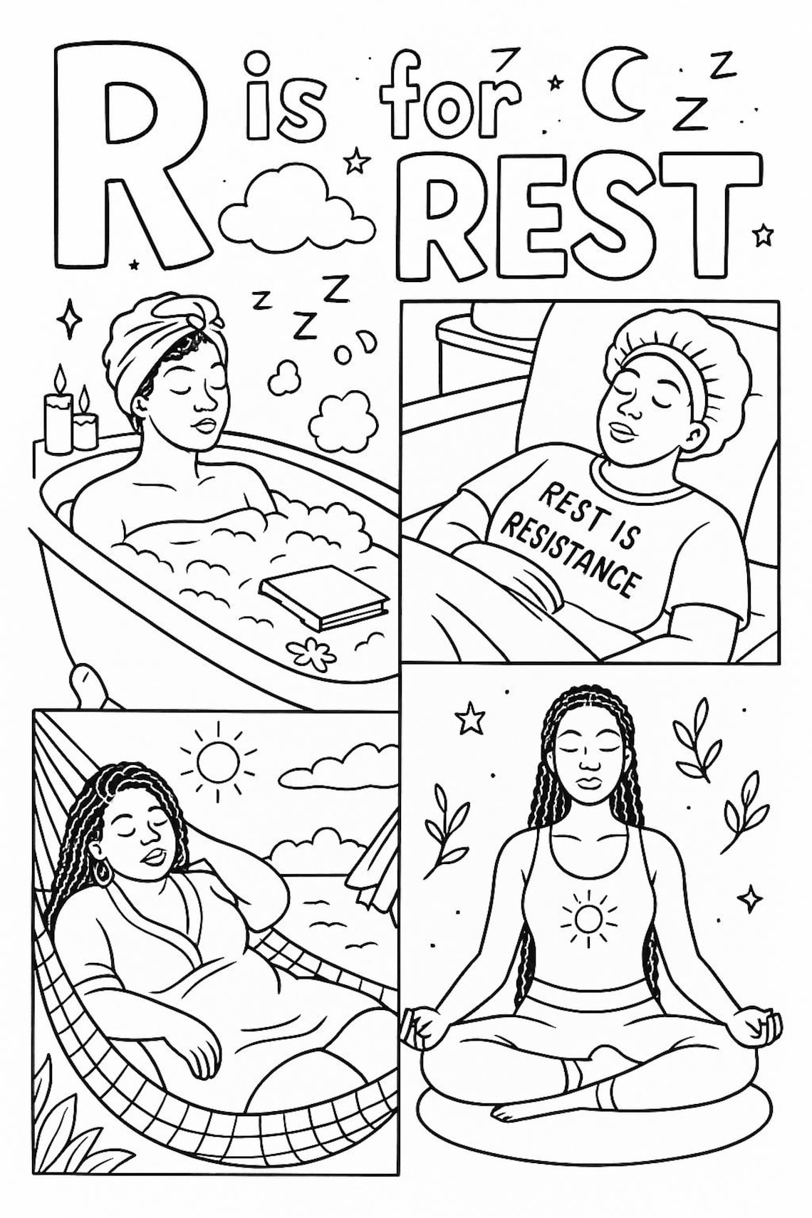 Black Joy: Black Girl Magic Coloring Book Empowering Printable Pages ...