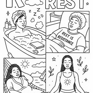 Black Joy: Black Girl Magic Coloring Book Empowering Printable Pages ...