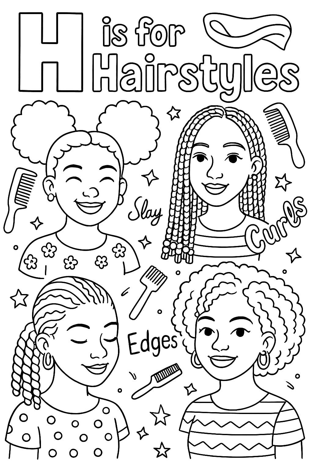 Black Joy: Black Girl Magic Coloring Book Empowering Printable Pages ...