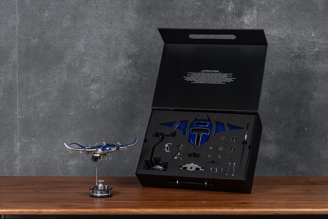 Blue Electric Manta Ray Kinetic Sculpture, Tech Desk Ornament, DIY ...