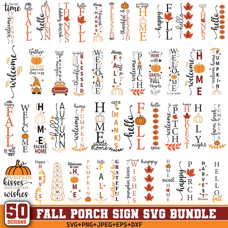 Porch Signs Vertical Fall - Etsy UK