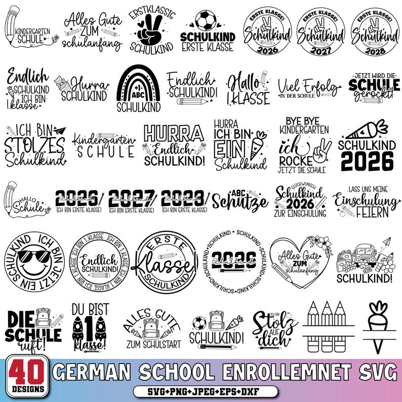 German Plotter File School Enrollment Svg,school Start Svg,schulkind ...