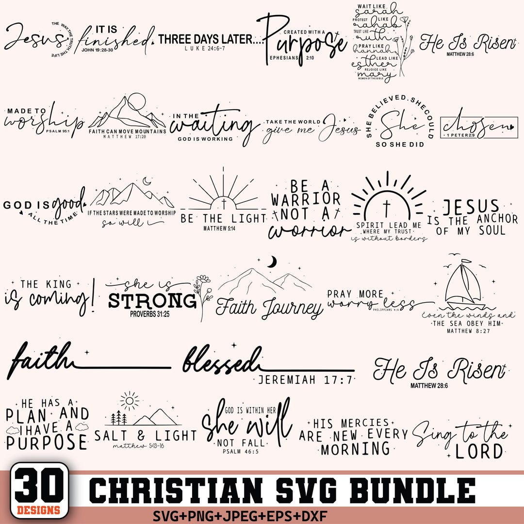 Christian Svg Bundle,bible Verse Svg,faith Svg,religious Quotes ...