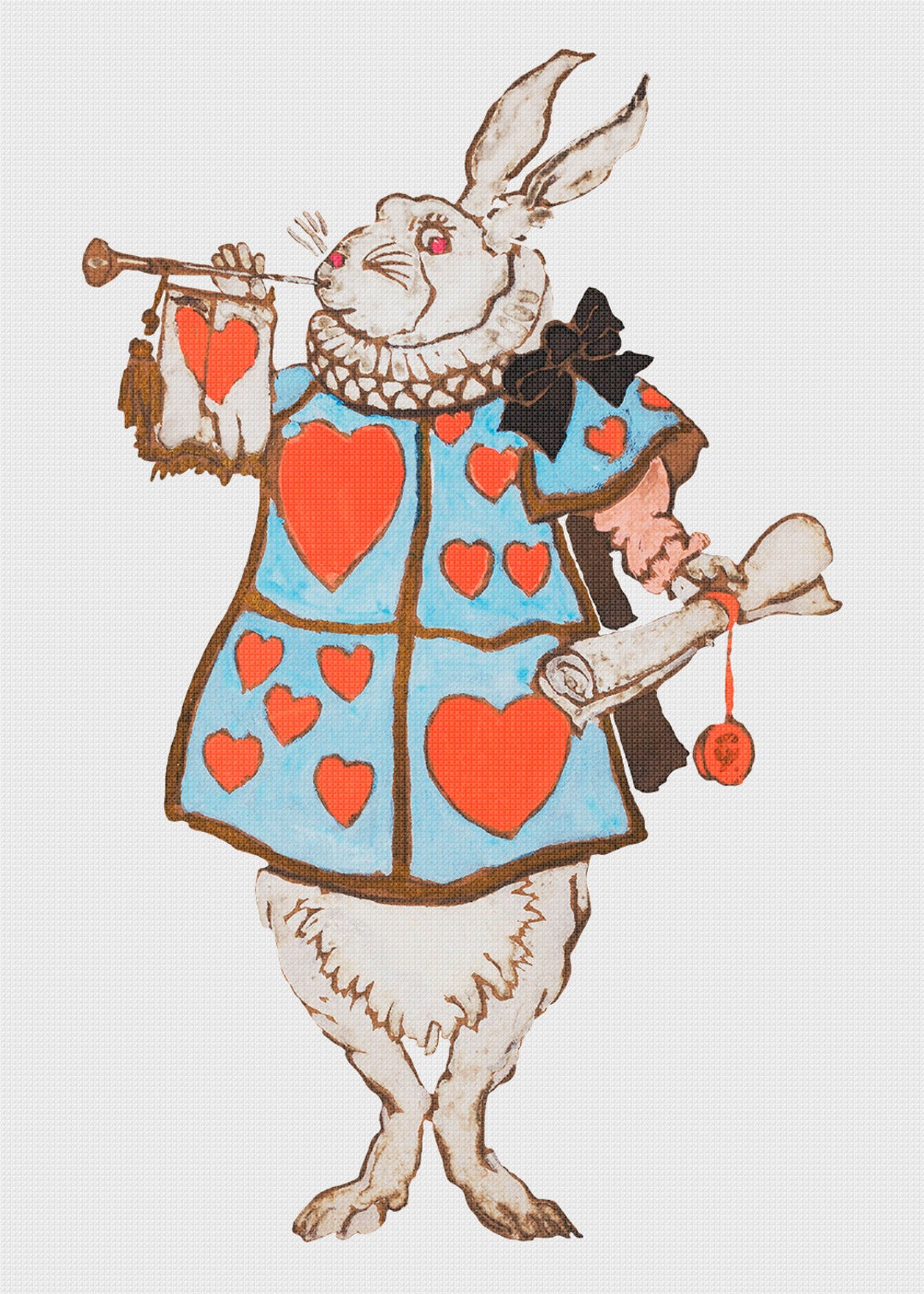 Digital Download Alice's White Rabbit HEART Valentines Pattern Keeper ...