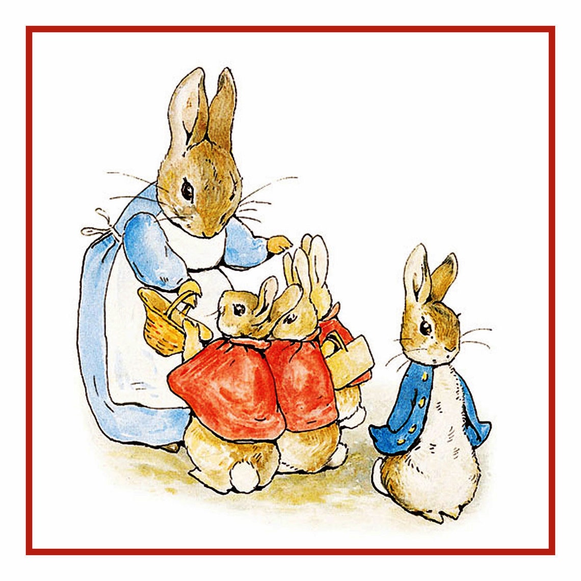 DIGITAL CHART Peter Rabbit Prepares for a Family Walk by Beatrix Potter ...