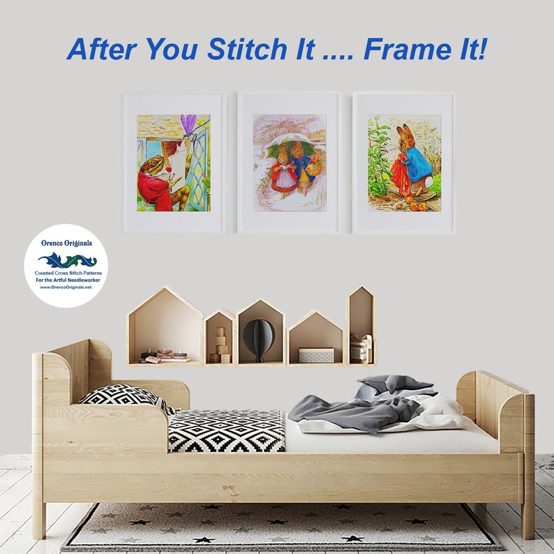 DIGITAL CHART Peter Rabbit in Garden With a Watering Can by Beatrix ...