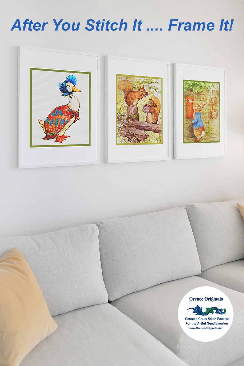 DIGITAL CHART Peter Rabbit in Garden With a Watering Can by Beatrix ...