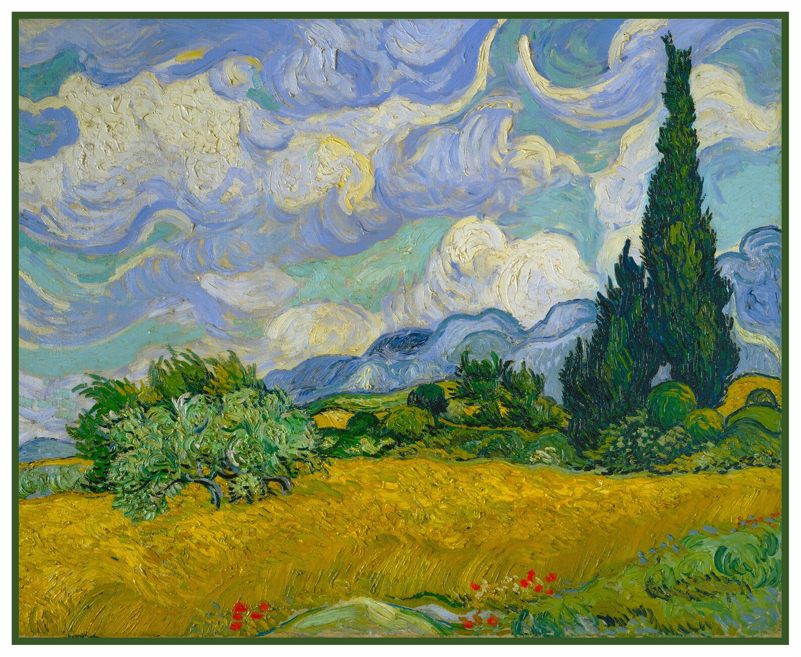 Digital DOWNLOAD Vincent Van Gogh Impressionist Cornfield and Cypress ...