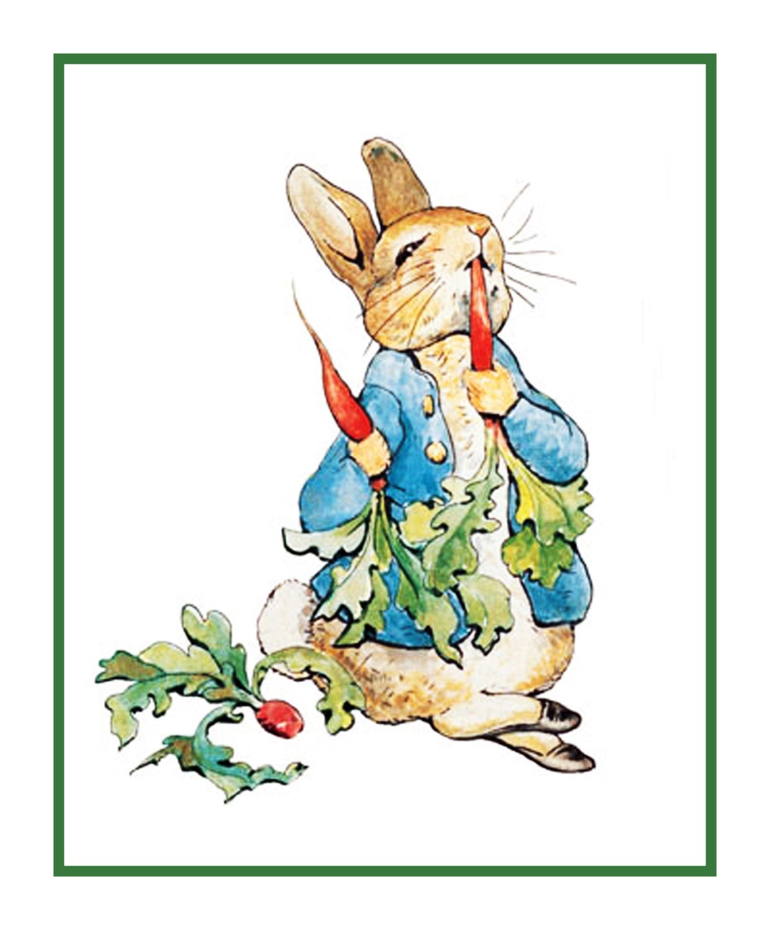 Peter Rabbit Eats Carrots by British Author and Artist Beatrix - Etsy