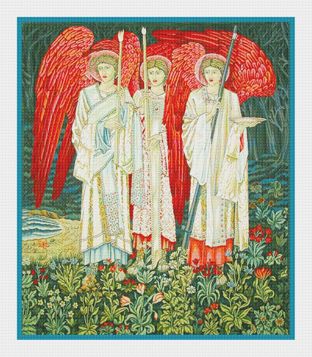 DIGITAL DOWNLOAD William Morris's Angel Holy Grail Tapestries Detail ...